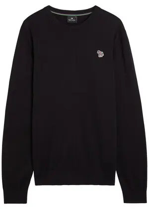 Paul Smith Appliquéd Cotton Jumper - Black