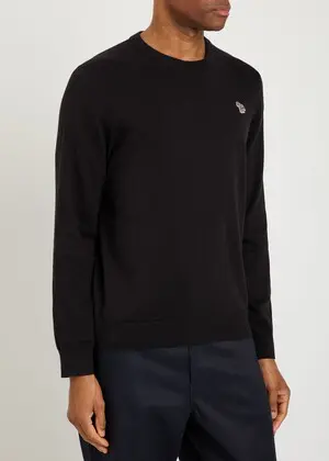 Paul Smith Appliquéd Cotton Jumper - Black