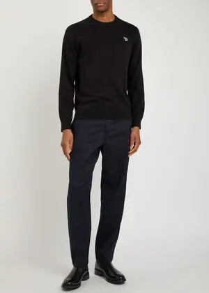 Paul Smith Appliquéd Cotton Jumper - Black