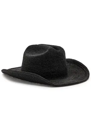 Lack Of Color Raffia Cowboy Hat - Black