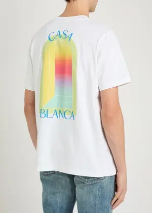 Casablanca L'arche Printed Cotton T-shirt - White
