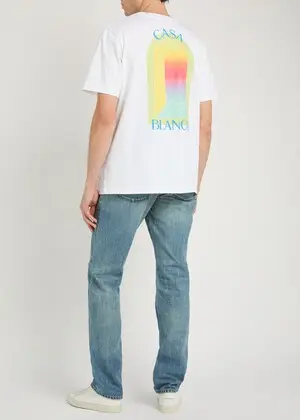Casablanca L'arche Printed Cotton T-shirt - White