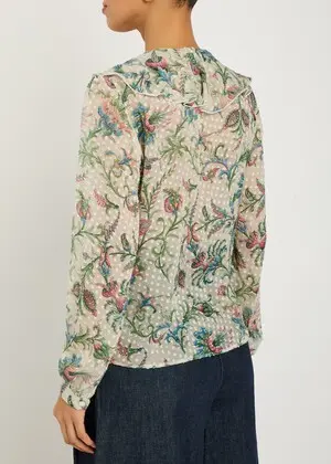 Etro Textured Floral-print Silk-blend Shirt - Multicoloured 1