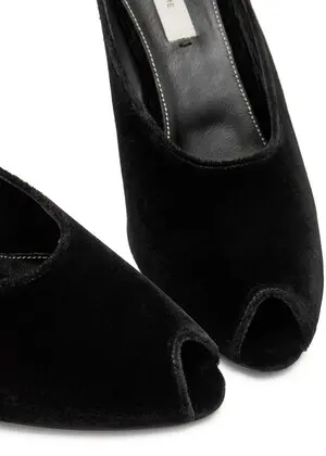 TOTEME 85 Velvet Peep-toe Mules