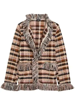 Etro Striped Fringed Woven Jacket