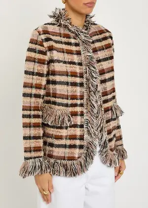 Etro Striped Fringed Woven Jacket