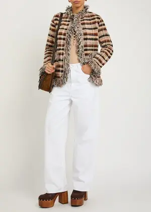 Etro Striped Fringed Woven Jacket