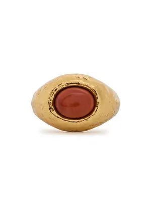 Anni Lu 18kt -plated Ring With Red Jasper Gemstone - Gold