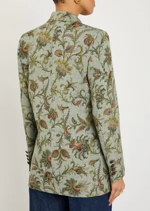 Etro Patterned Double-breasted Woven Blazer - Multicoloured 1