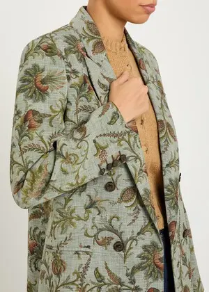 Etro Patterned Double-breasted Woven Blazer - Multicoloured 1