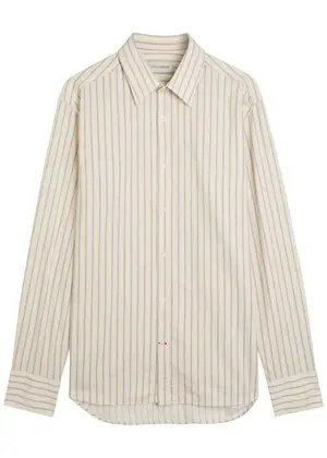 Oliver Peoples Conduit Striped Cotton Shirt - Ecru