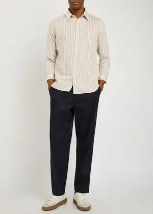 Oliver Peoples Conduit Striped Cotton Shirt - Ecru