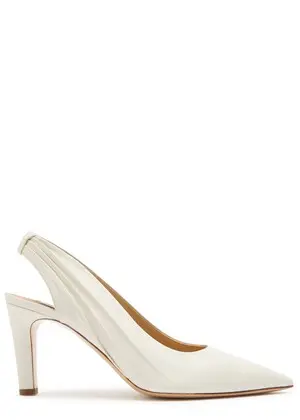 Ivory Leather Slingback Heels