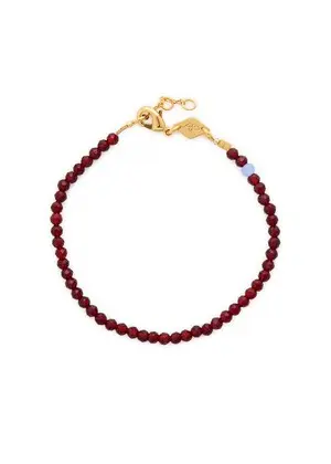 Anni Lu 18kt Gold-plated Beaded Bracelet - Burgundy