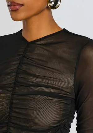 SEROYA Eirlys Mesh Top - Black/nude