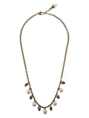 ALEXANDER MCQUEEN Skull And Pearl Pendant Necklace