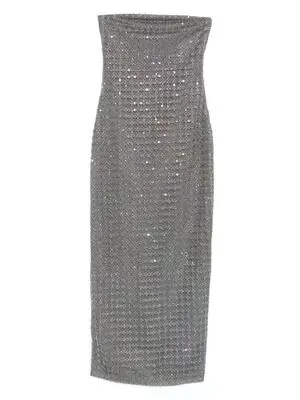 ROTATE BY BIRGER CHRISTENSEN Bead-embellished Maxi Dress - Silver