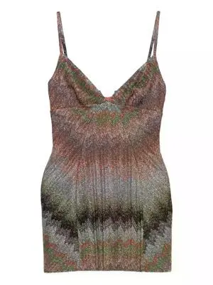 Missoni Sleeveless Chevron-pattern Mini Dress