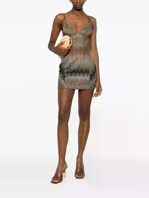 Missoni Sleeveless Chevron-pattern Mini Dress