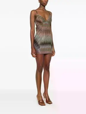 Missoni Sleeveless Chevron-pattern Mini Dress