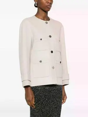Max Mara Pocket Button Jacket - Neutrals
