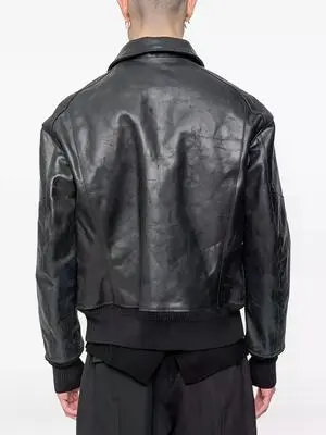 THE VIRIDI-ANNE Zip-up Leather Jacket