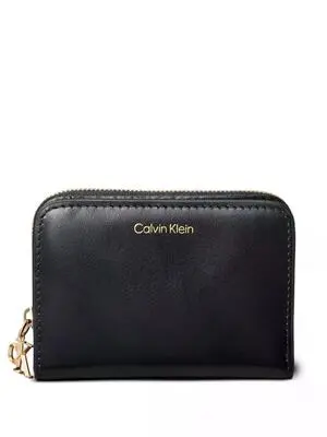 Calvin Klein Zip-fastening Leather Wallet - Black