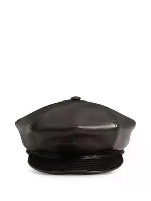 Valentino Garavani Vlogo Signature Leather Cap - Black