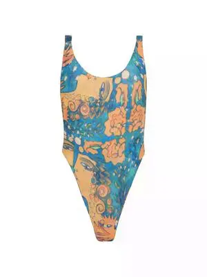 DONDE ESTEBAN El Beso Scoop-neck One-piece Swimsuit - Blue