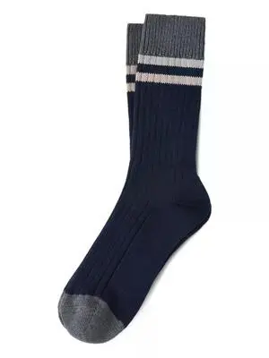 Brunello Cucinelli Striped Socks - Blue