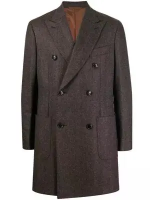 Luciano Barbera Houndstooth-pattern Wool Coat