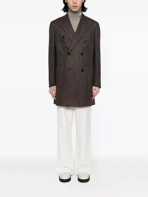 Luciano Barbera Houndstooth-pattern Wool Coat