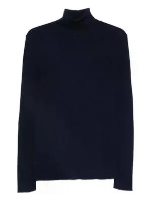 SUNFLOWER Ribbed Knit Roll-neck Sweater - Blue