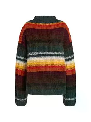 Khaite Yanis Sweater In Multicolor Stripe - Orange