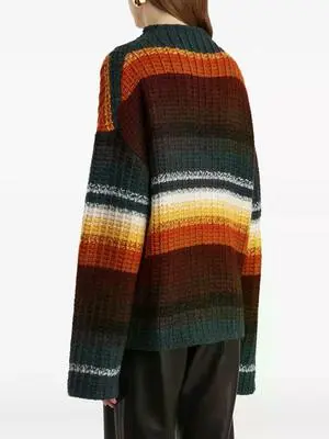 Khaite Yanis Sweater In Multicolor Stripe - Orange