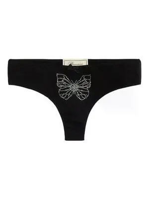 Blumarine Beaded-embroidery Briefs - Black