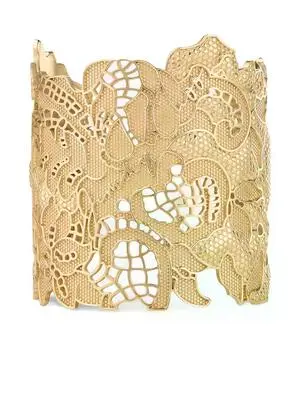 JIMMY CHOO Lace Cut-out Cuff Bracelet - Gold