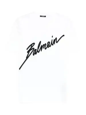 Balmain Logo-embroidered T-shirt - White