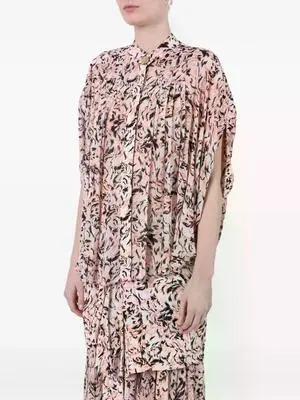 Proenza Schouler Printed Pattern Short-sleeve Blouse