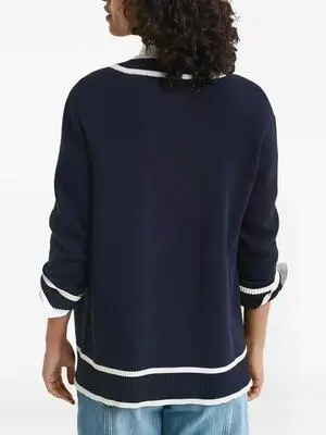 Gant Contrast Knit Cardigan