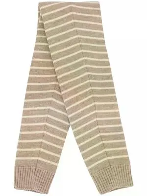FUMITO GANRYU Striped Tube Scarf - Neutrals