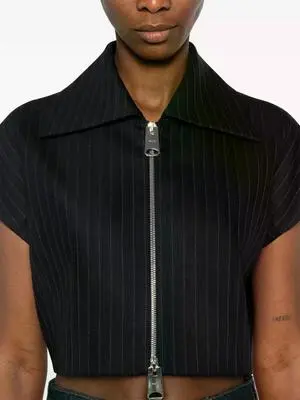 Khaite Zipped Pinstripe Shirt