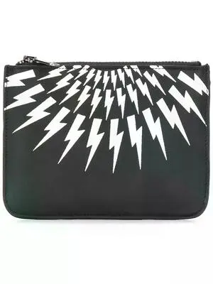 Neil Barrett Thunder' Zip Coin Pouch - Black