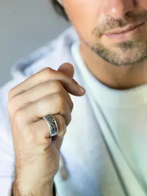 John Varvatos Stardust Black Diamond Ring