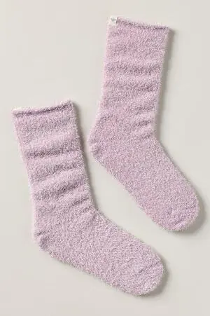 BOMBAS Sparkle Fuzzy Calf Socks - Pink Sparkle