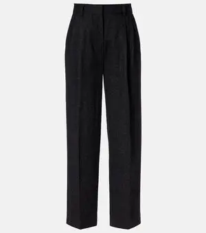 Women's Pleated Wool-Blend Pants