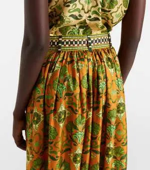 ALEMAIS Cece Floral Silk Tapered Pants - Multicoloured