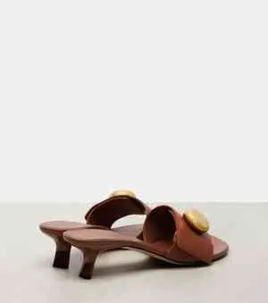 Loewe Pebble Anagram Leather Mules