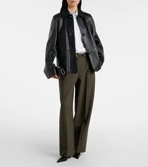 TOTEME Croc-effect Leather Wedge Pumps