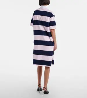 Coperni Striped Cotton Polo Dress - Blue